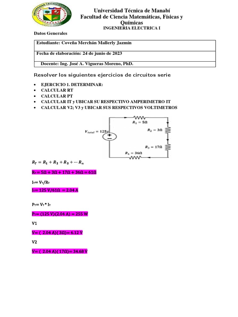 Ejercicios Serie, Paralelo y Mixto Fin de Ciclo | PDF | Science | Observación