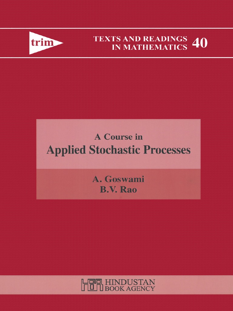 A Course in Applied Stochastic Processes-Hindustan Book Agency (2006 ...