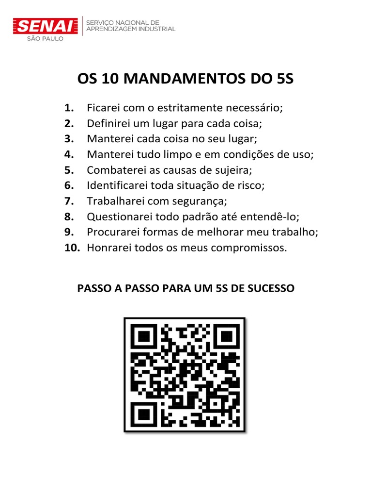Os 10 Mandamentos Do 5S | PDF