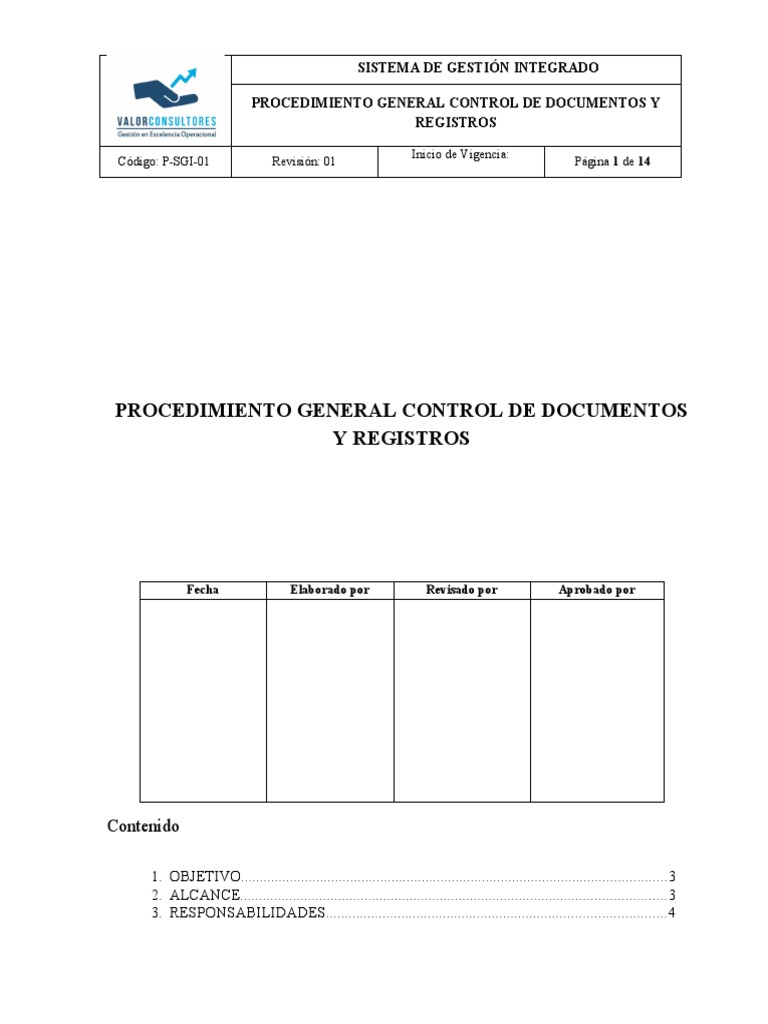 P-SGI-01 Control de Documentos y Registros Rev. 01 | PDF | Archivo de computadora | Auditoría