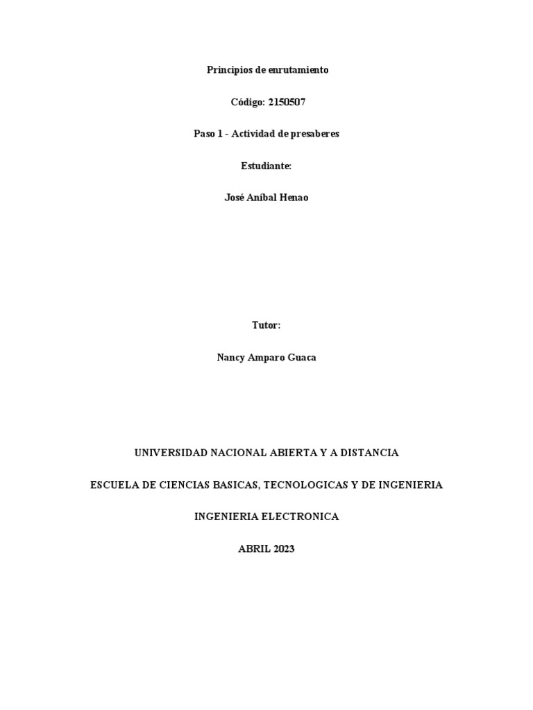 Paso 1 - Actividad de Presaberes Anibal Henao | PDF | Informática | Tecnología