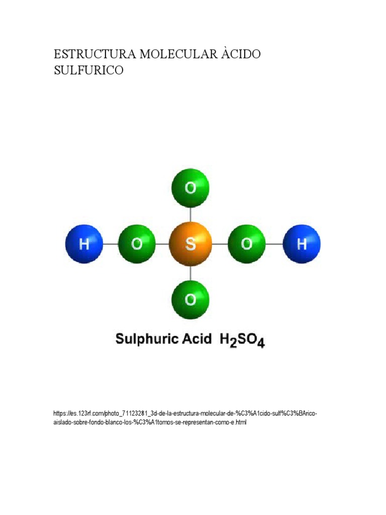 Estructura Molecular del Ácido Sulfúrico | PDF