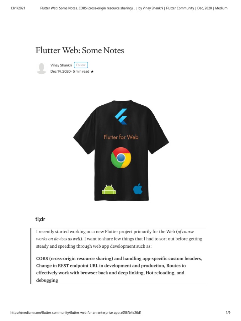 Flutter Web CORS Handling Guide | PDF | Networking | Internet & Web