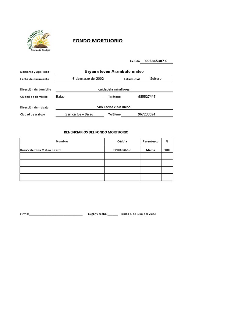 CAC Fondo Mortuorio | PDF