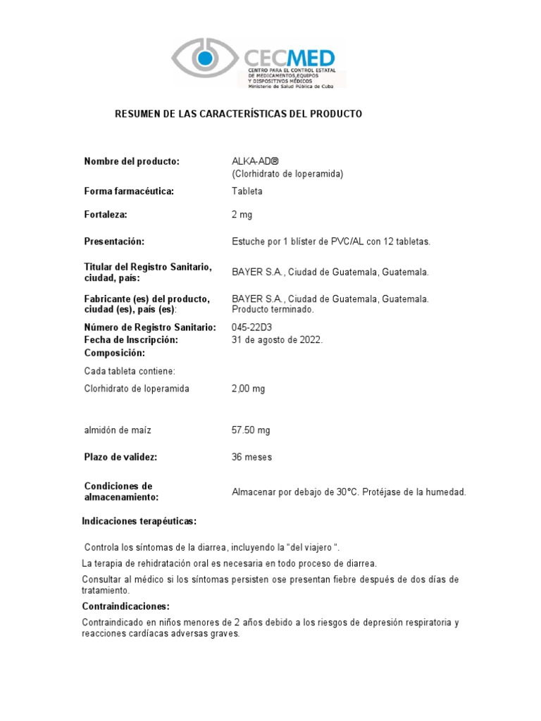 045-22D3 ALKA-AD 2mg | PDF | Naloxona | Diarrea