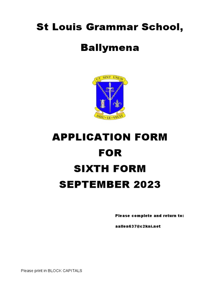Application Form For Sixth Form Entry | PDF | Educational Stages