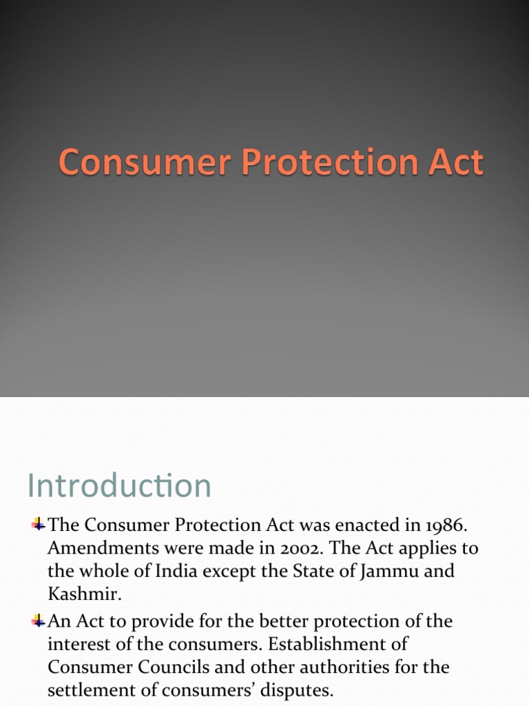 Consumer Protection Act - Unit4 | PDF | Goods | Complaint