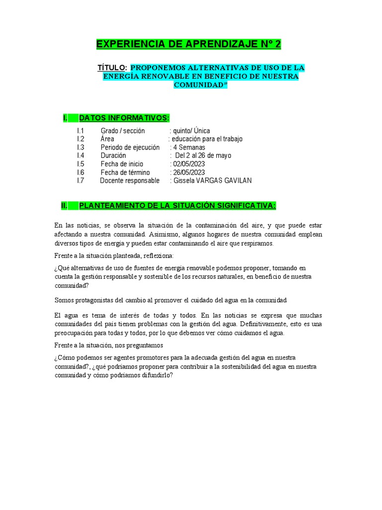 EDA N°2 EPT 5to | PDF | Aprendizaje | Evaluación