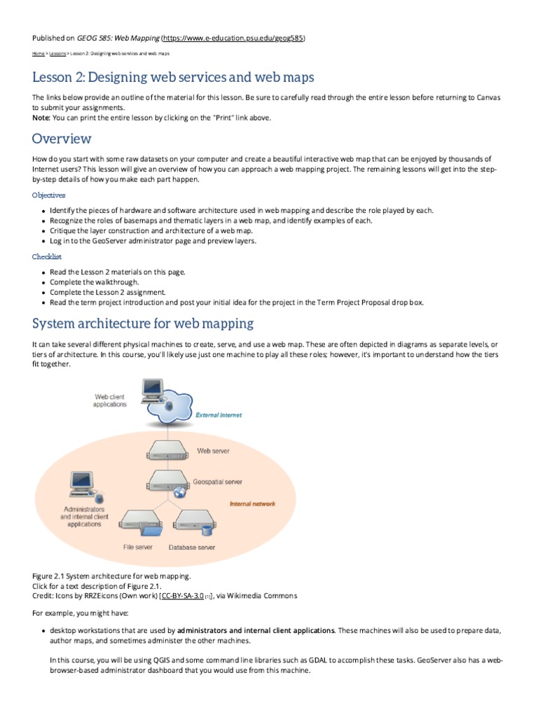 Lesson 2 - Designing Web Services and Web Maps | PDF | World Wide Web | Internet & Web