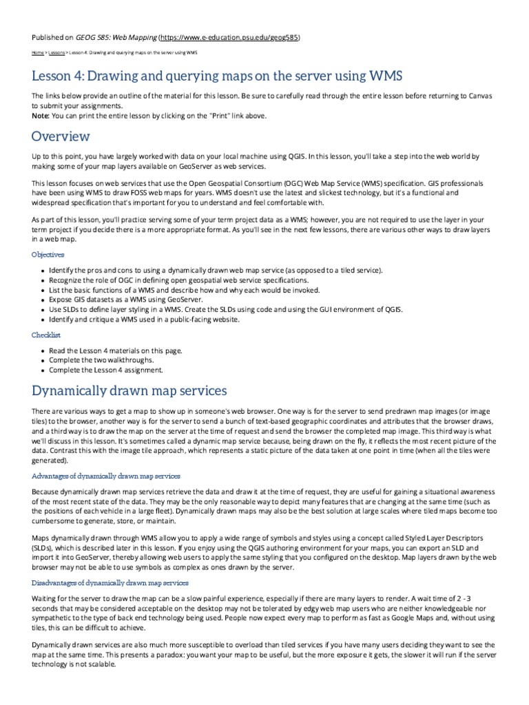Lesson 4 - Drawing and Querying Maps On The Server Using WMS - GEOG 585 - Web Mapping | PDF ...