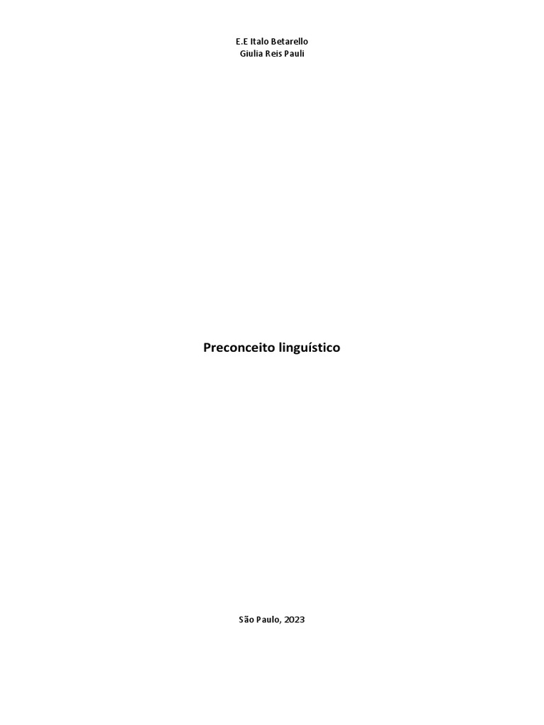 Preconceito Linguistico | PDF