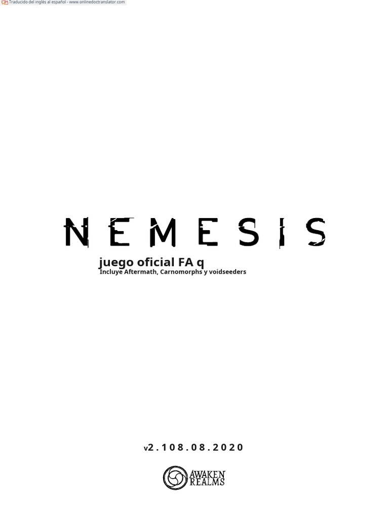 Normas del juego Némesis en español | PDF