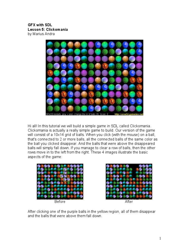Clickomania Game Development with SDL | PDF | Computer Science ...