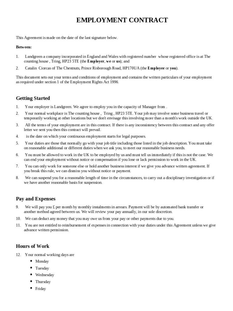 Employment Contract | Download Free PDF | Intellectual Property | Information Privacy