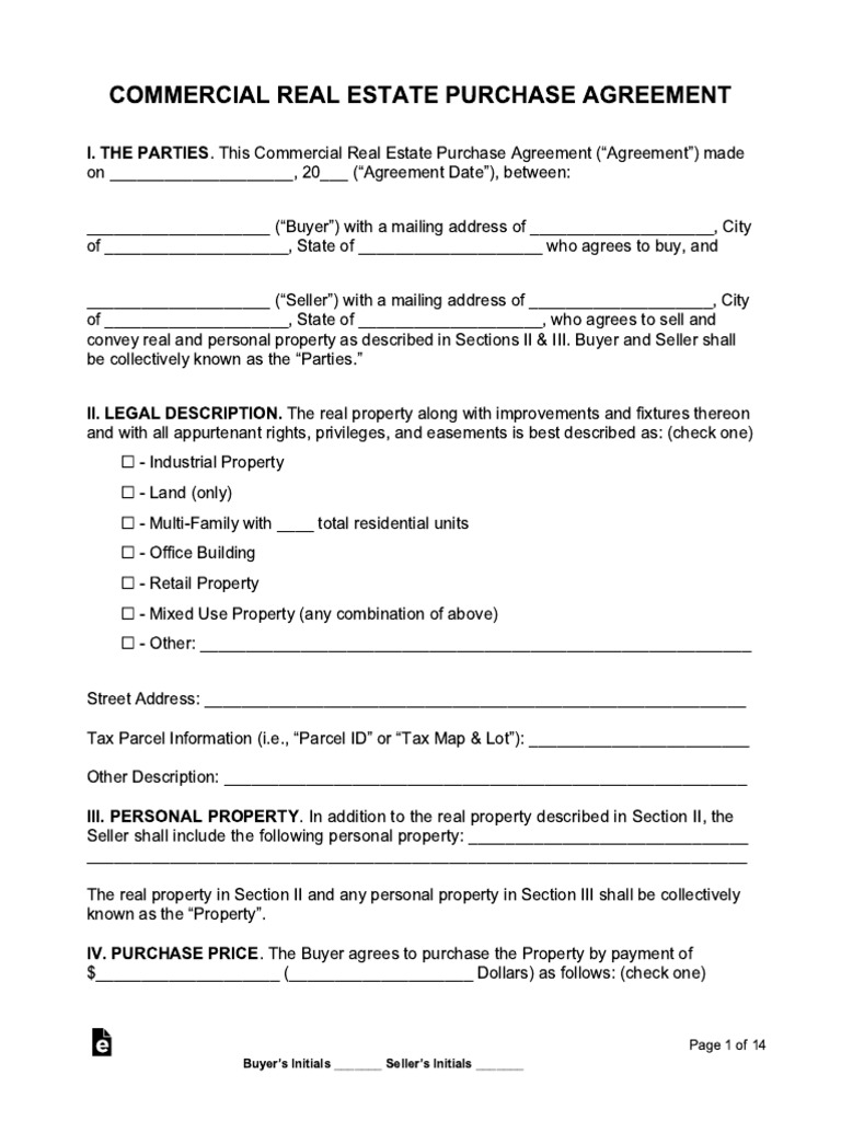 Real Estate Purchase Agreement | PDF