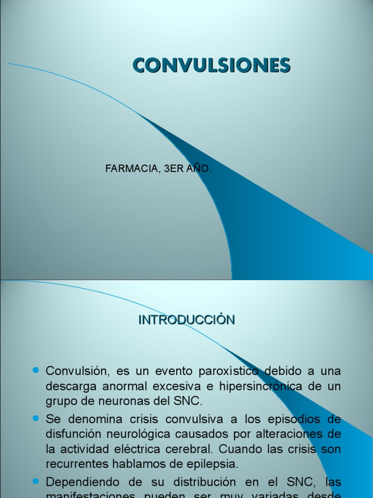 Clasificación y Manejo de Convulsiones | PDF | Epilepsia | Causas de la ...