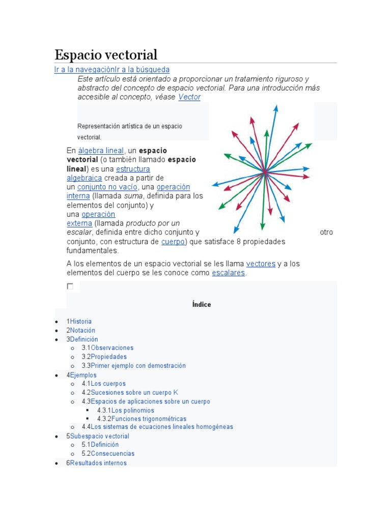 Espacio Vectorial | PDF | Espacio vectorial | Matemáticas