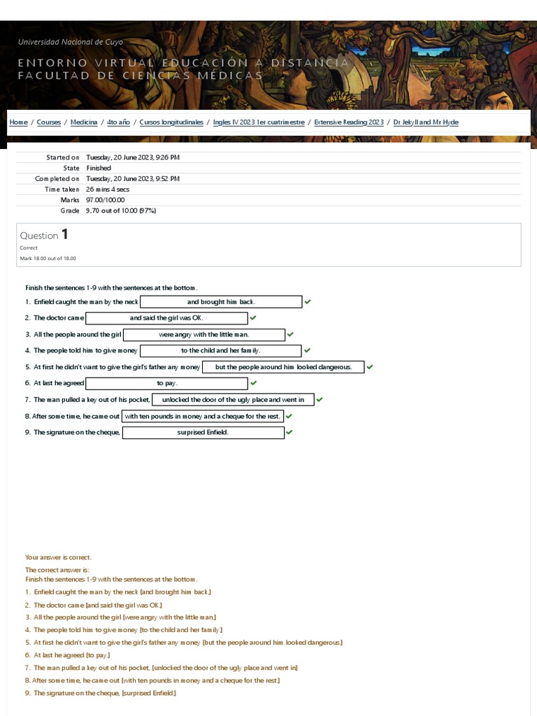 DR Jekyll and MR Hyde - Attempt Review | PDF