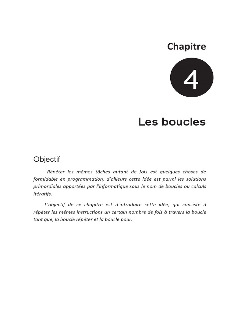 Introduction aux boucles en programmation | PDF | Structure de contrôle ...