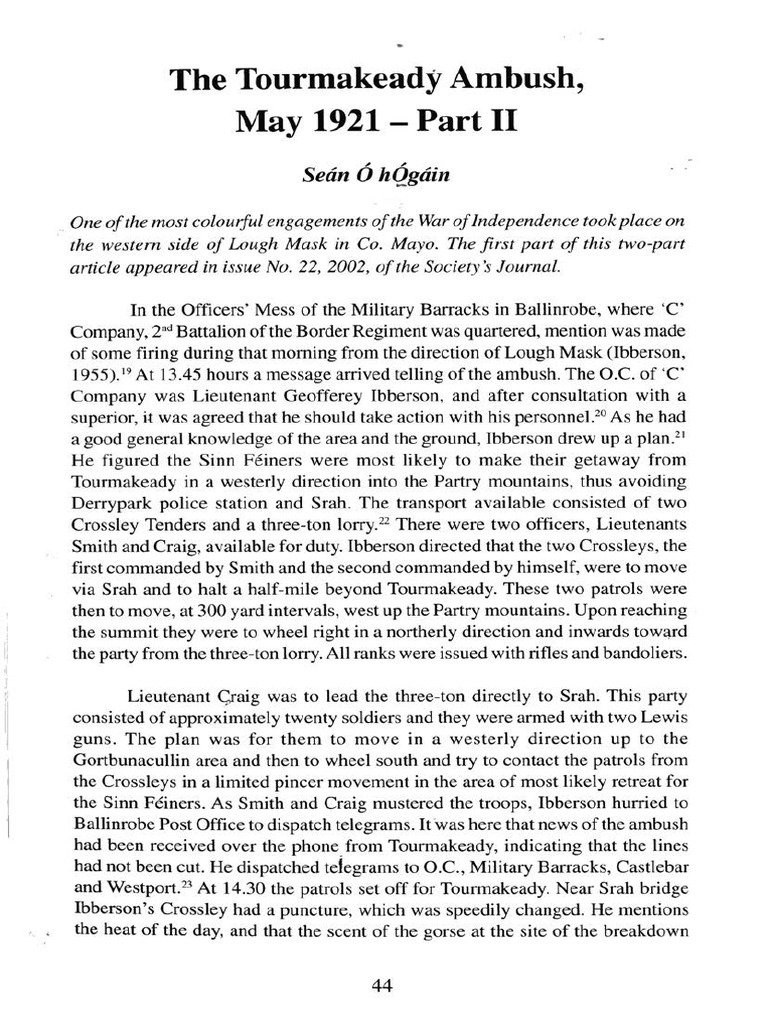 The Tourmakeady Ambush May 1921 Part 2 | PDF