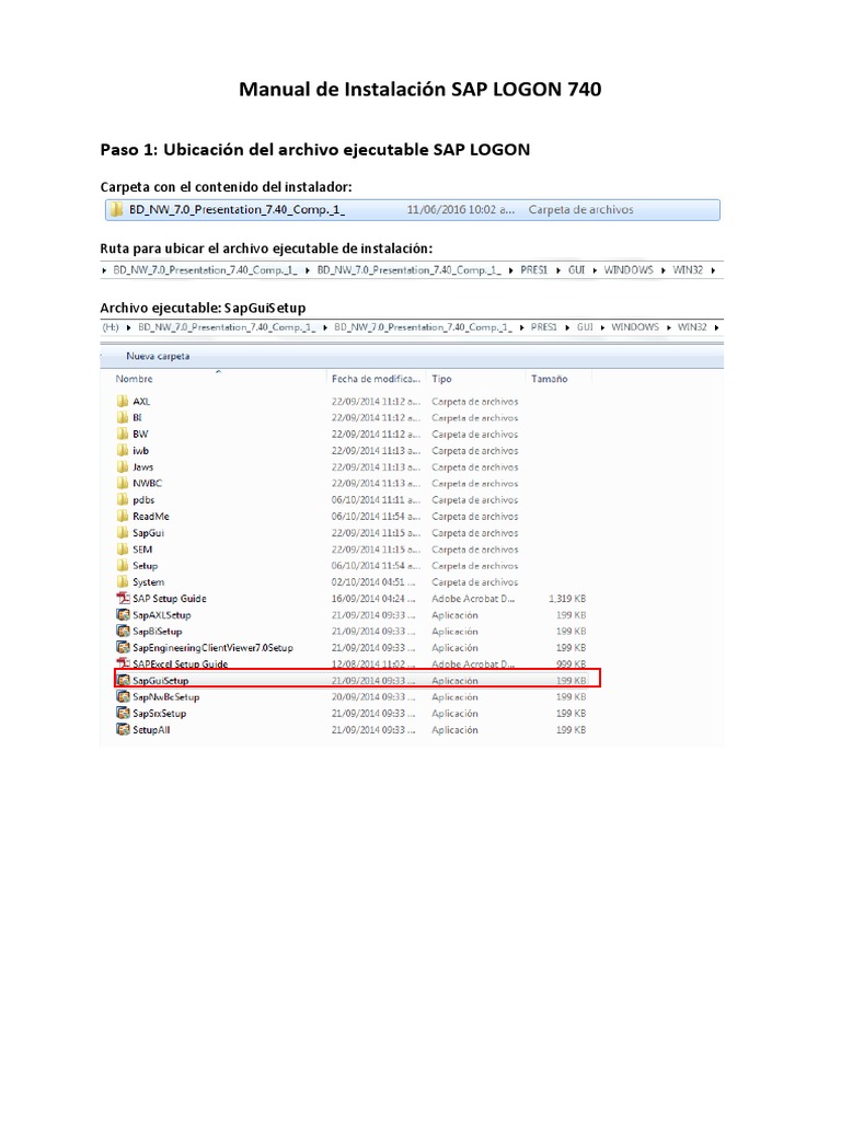 Instalación y Acceso a SAP Logon 740 | PDF | Crecimiento personal y ...