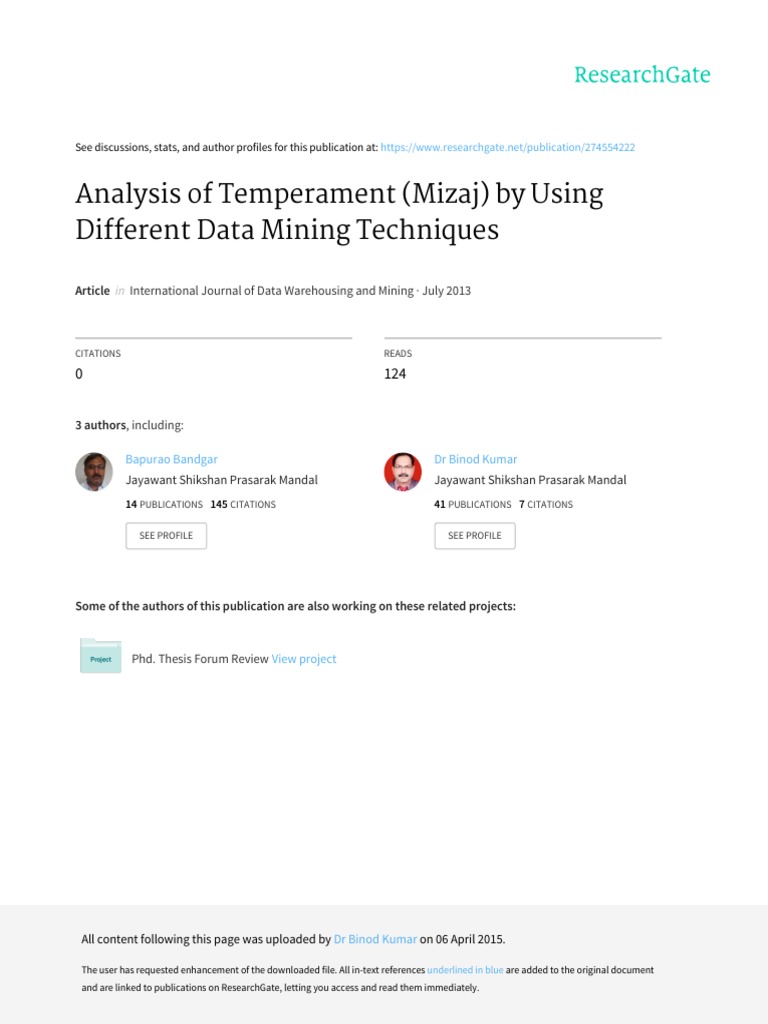 Analysis of Mizaj by Using Different Tchniques | PDF | Statistical ... Analysis of Mizaj by Using Different Tchniques | PDF | Statistical ...
