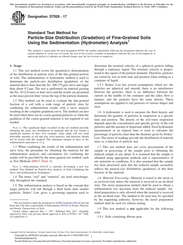 ASTM D7928-17 | PDF