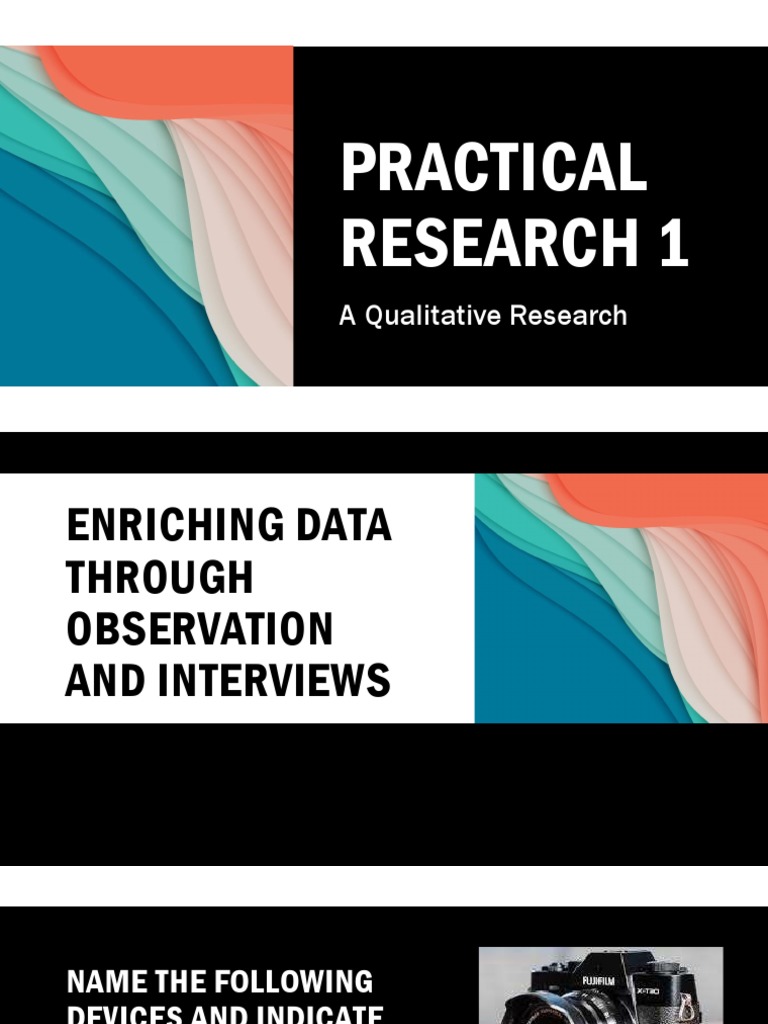 PDF 5 PR1 4th (Enriching Data Through Observation and Interviews) | PDF | Observation | Interview