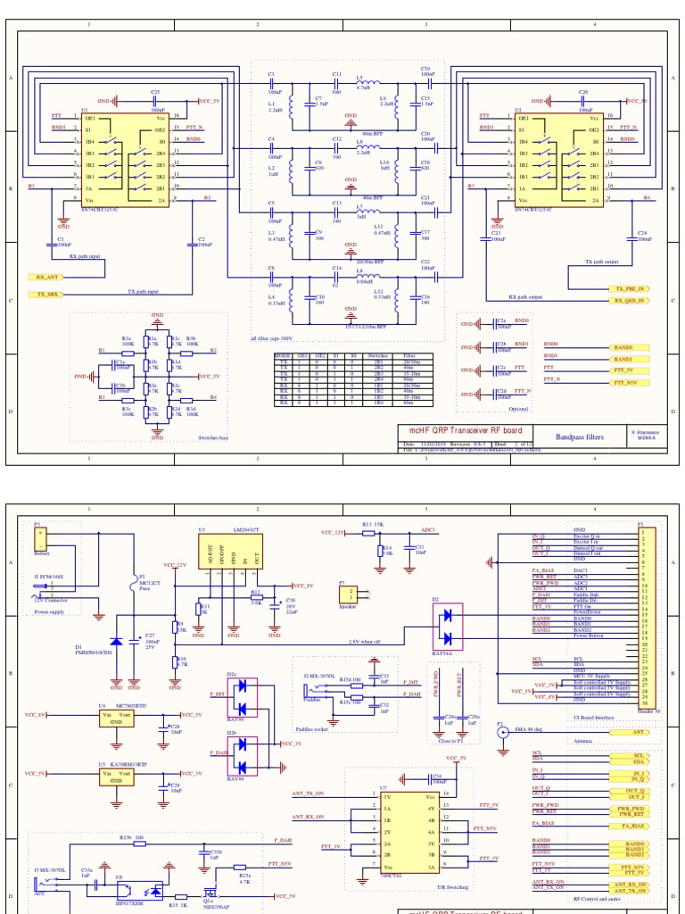 mcHF QRP Transceiver Schematics | PDF