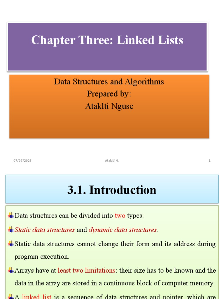 Chapter Three Linked List | PDF | Pointer (Computer Programming ...