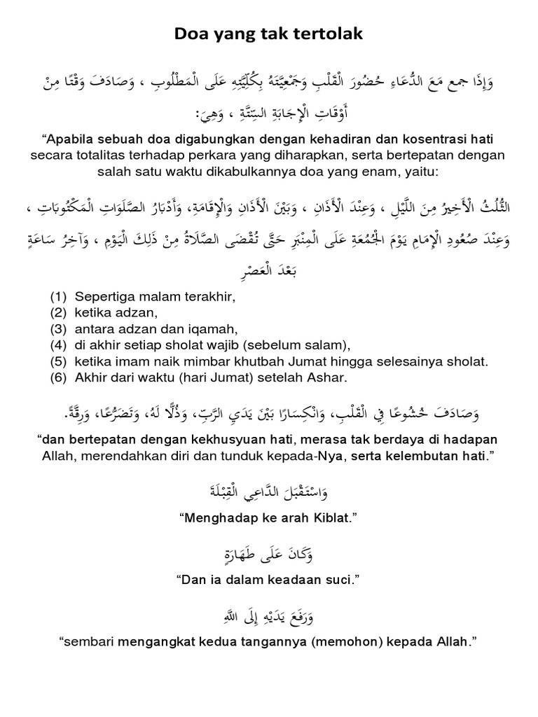Doa yang tak tertolak | PDF