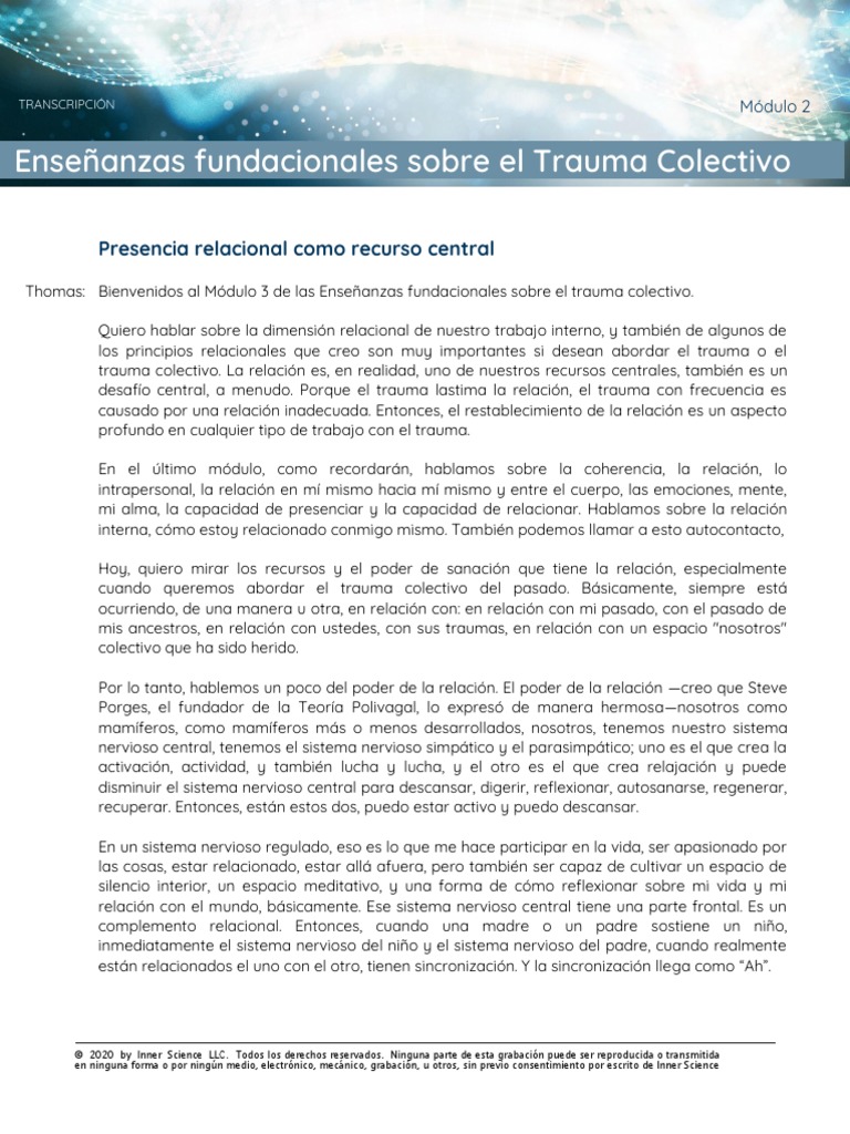 Mod-3-Foundational Teachings in Collective Trauma MODULE 3 Transcript ...