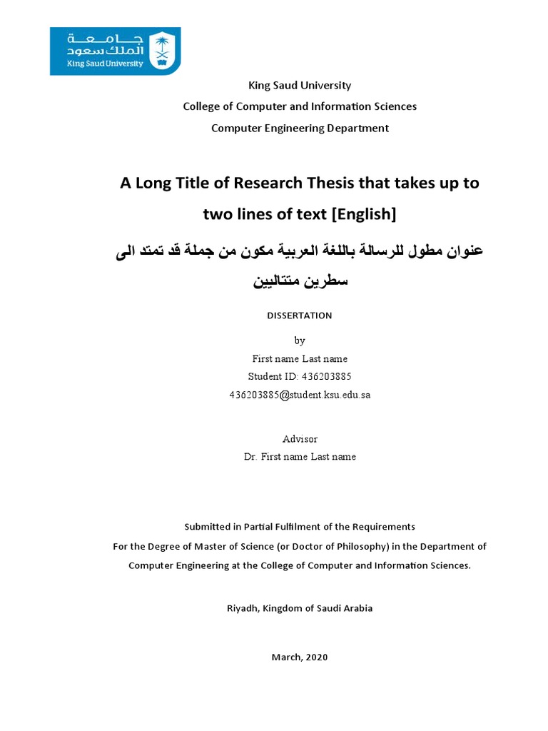 Thesis Submission - CCIS KSU | PDF | Thesis | Science