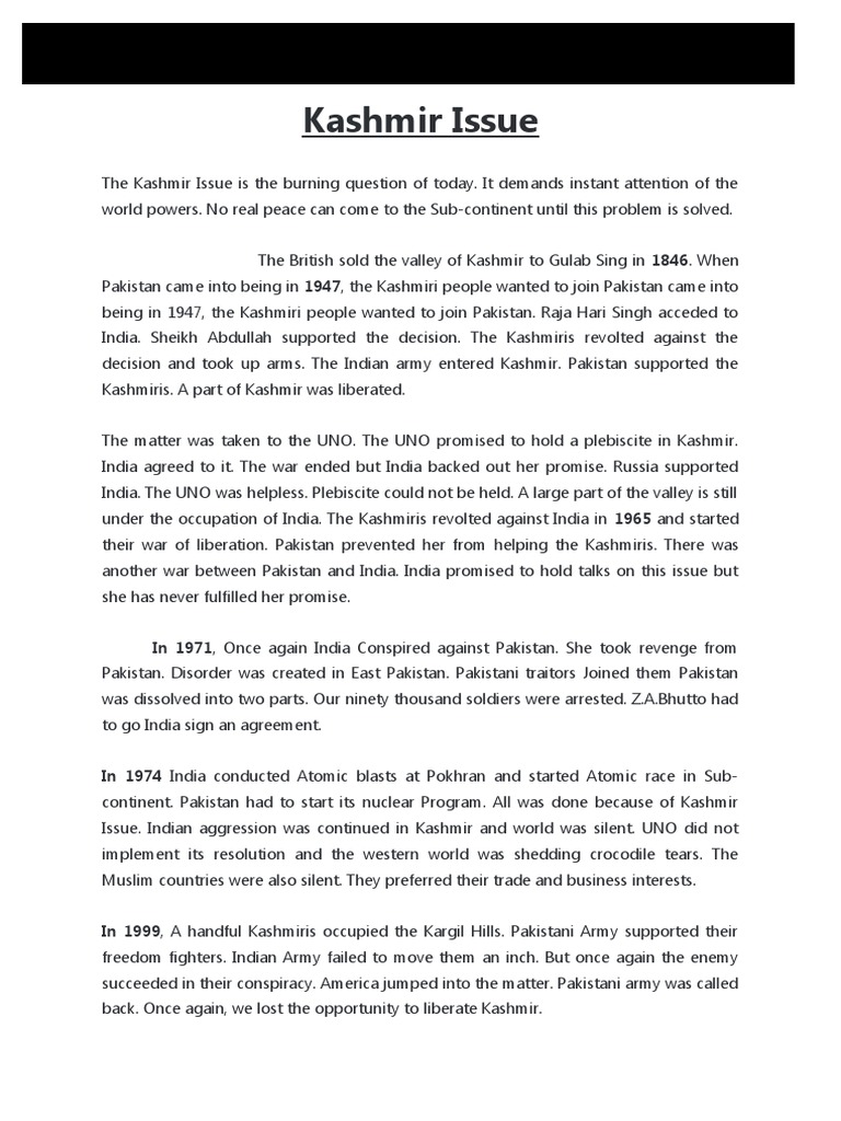 Kashmir Issue | Download Free PDF | Pakistan | Kashmir