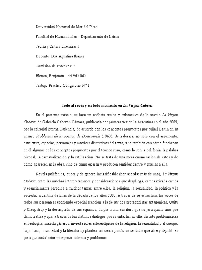 Blanco Benjamín TPO1 | PDF