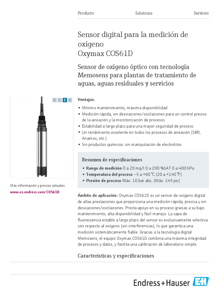 Endress-Hauser Oxymax COS61D ES | PDF