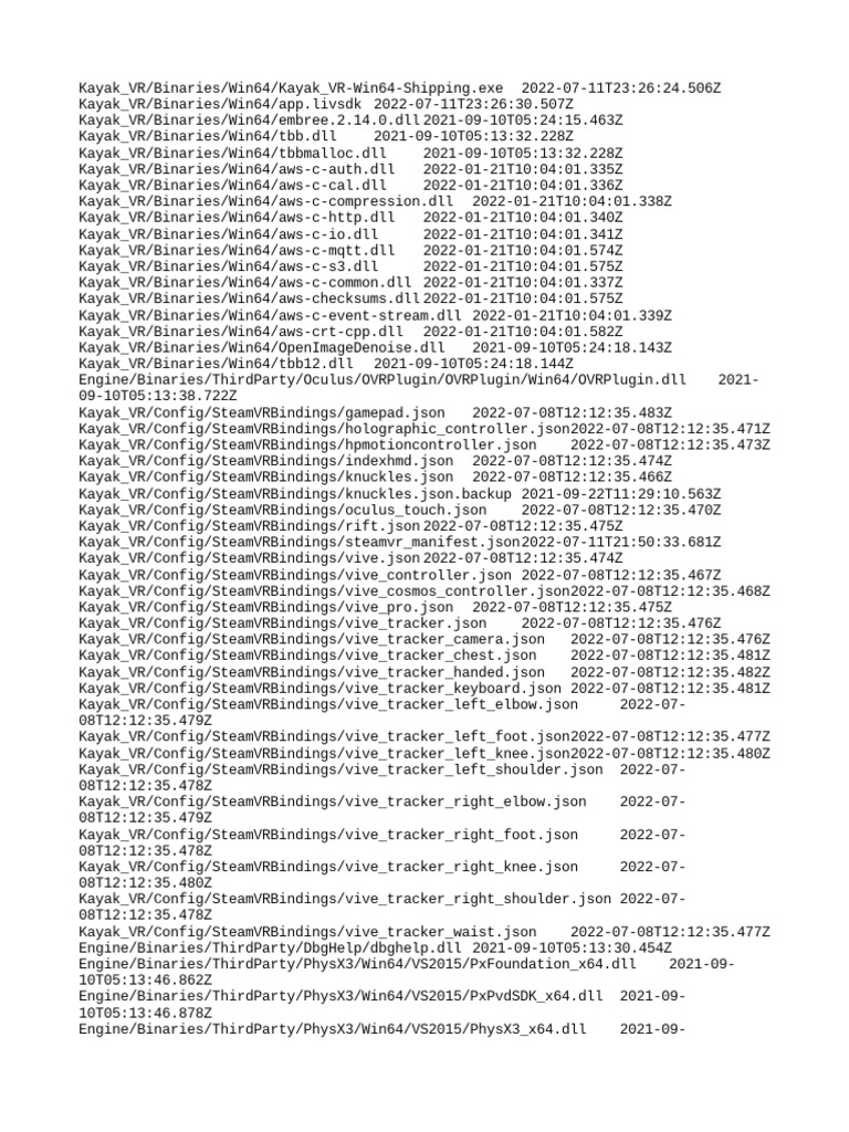 Kayak VR Windows Binaries and Configs | PDF