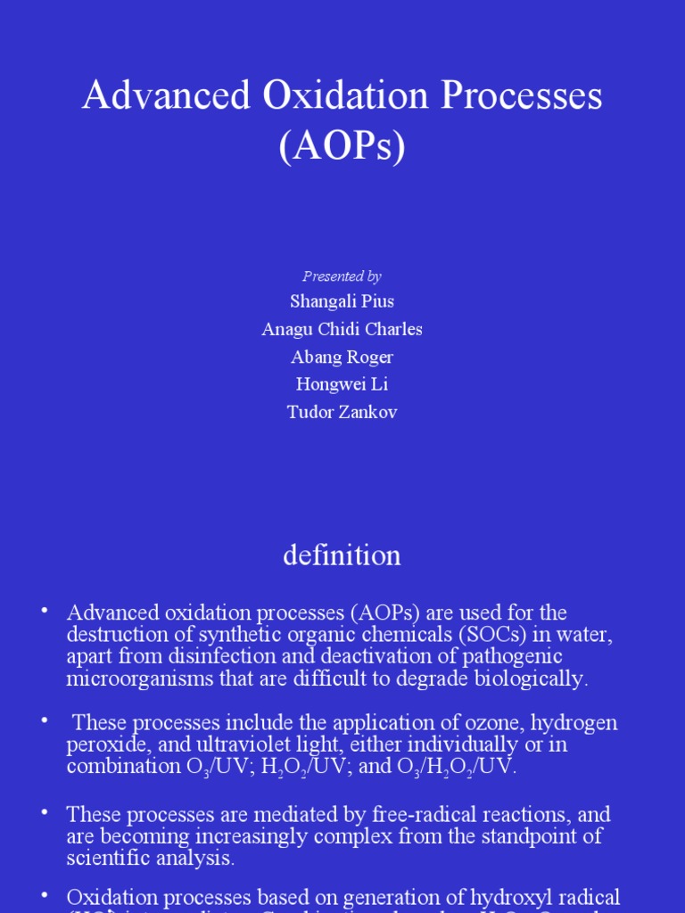 Advanced Oxidation Processes Final | PDF