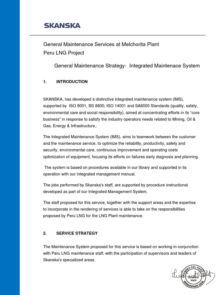 Skanska Maintenance Strategy | PDF | Reliability Engineering | Systems Engineering