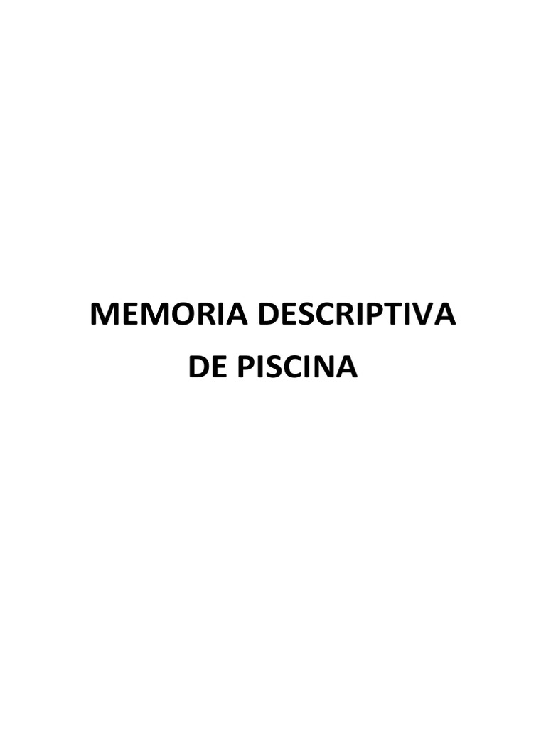 MEMORIA DESCRIPTIVA Piscina Deimos | PDF | Baño | Piscina