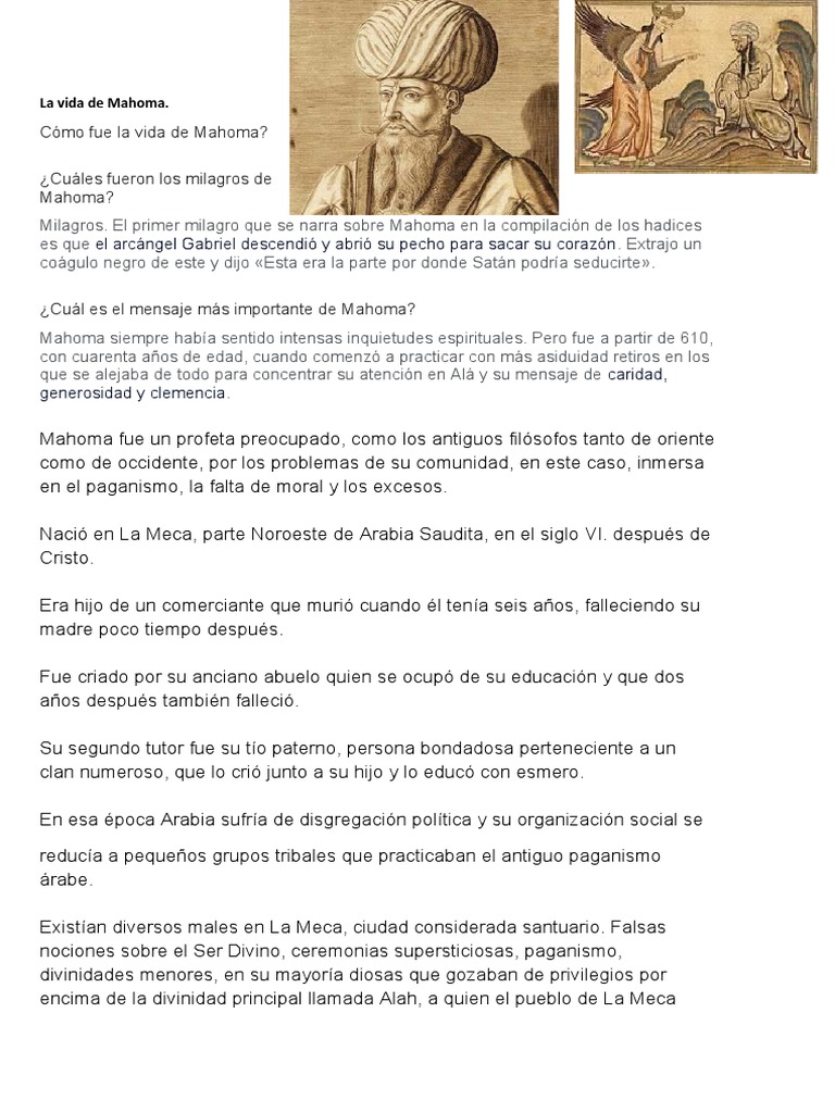 Biografía de Mahoma: Vida y Milagros | PDF | Mahoma | Ramadán