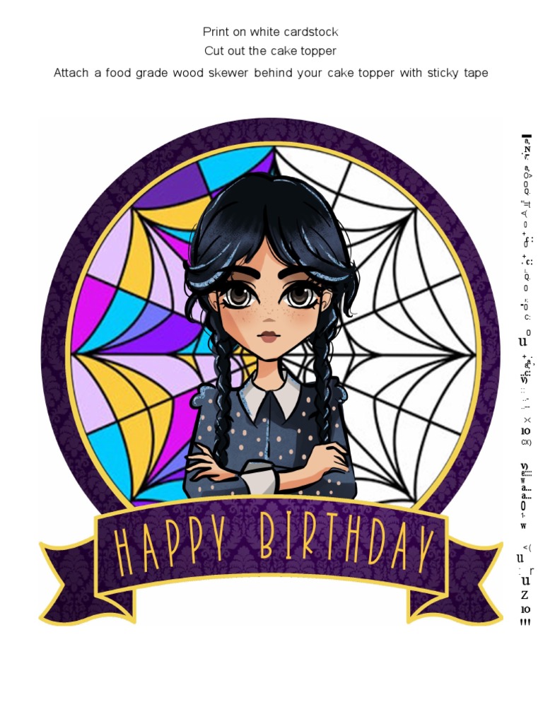Wednesday Cake Topper Printable Print at Home | PDF