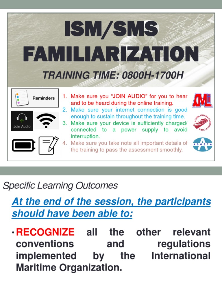 Ism - Sms Familiarization Training | PDF | Computers | Technology ...