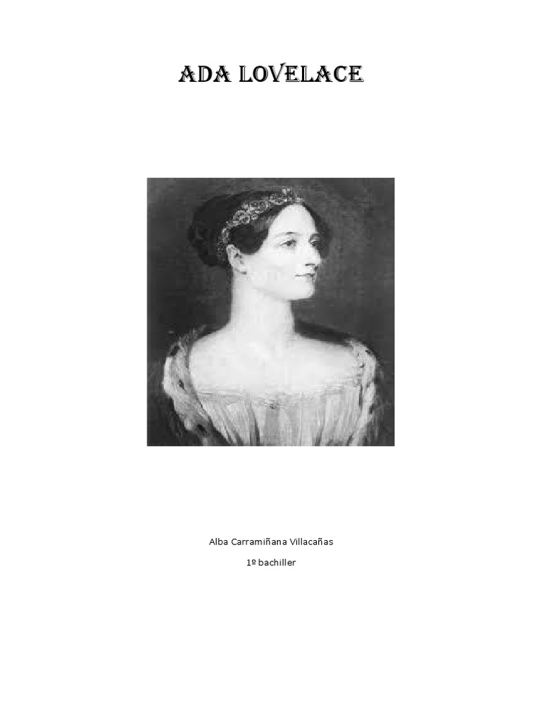 Ada Lovelace | PDF | Informática | Ciencias de la Computación Ada Lovelace | PDF | Informática | Ciencias de la Computación