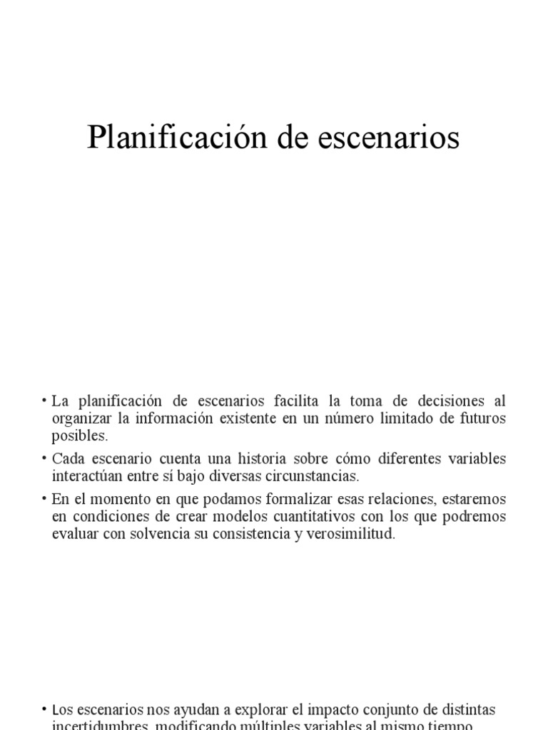 Planificación de Escenarios | PDF