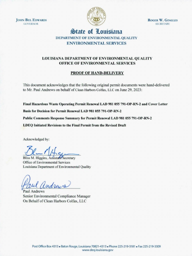 Clean Harbors Permit Renewal | PDF