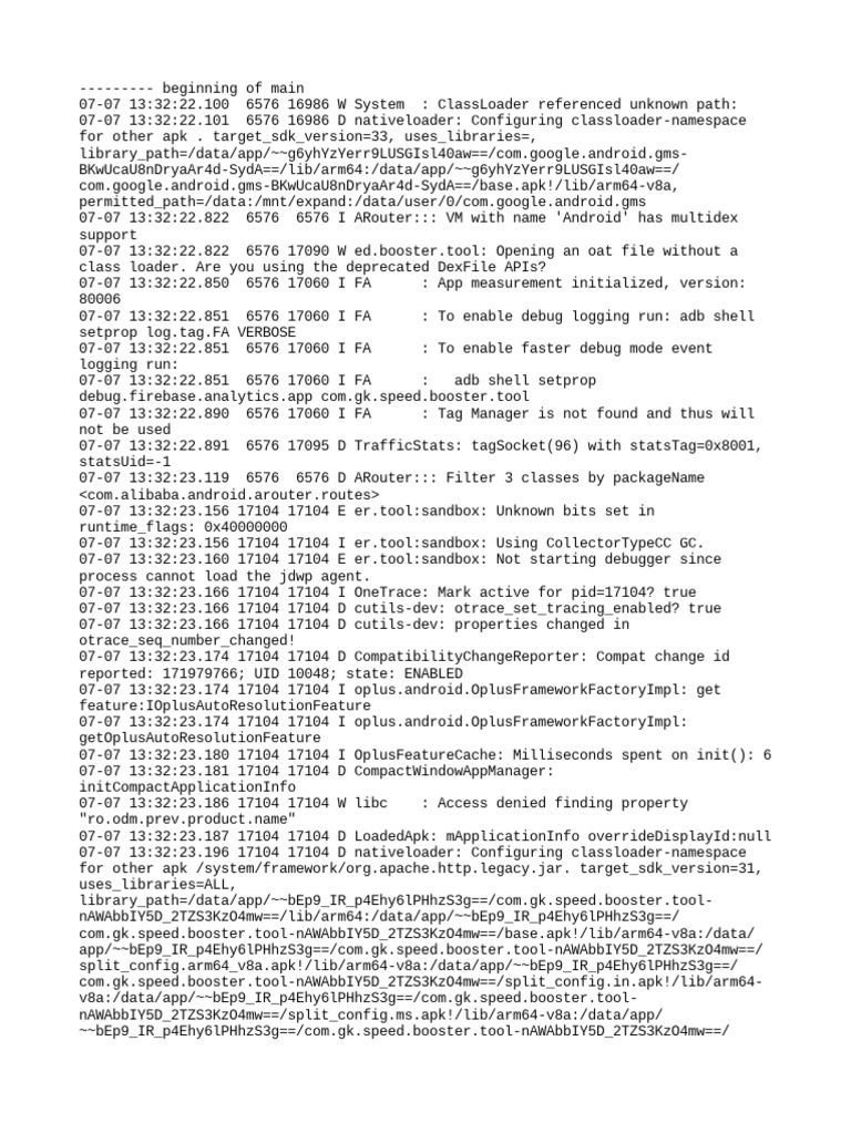 Com - Gk.speed - Booster.tool Logcat | PDF