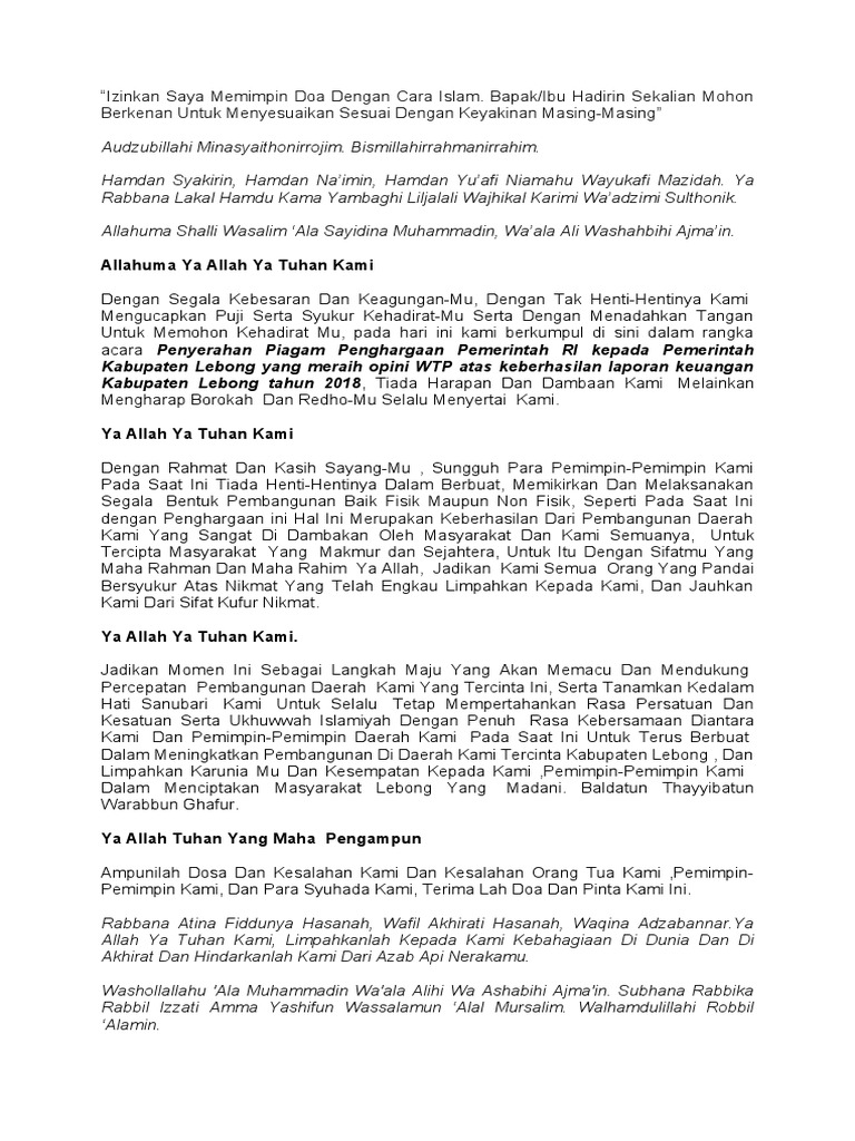 Doa Acara | PDF | Agama & Spiritualitas | Gaya Hidup