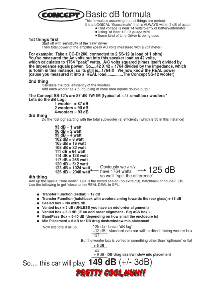 DB Formula | PDF | Decibel | Electrical Impedance
