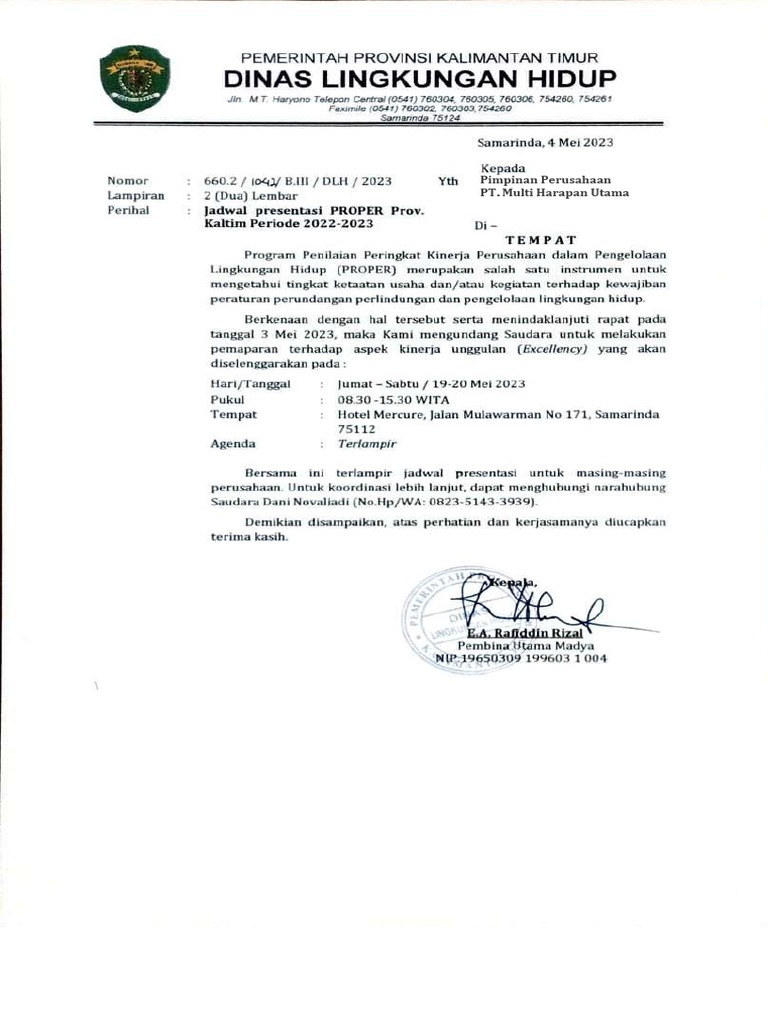 Undangan Presentasi - MHU | PDF